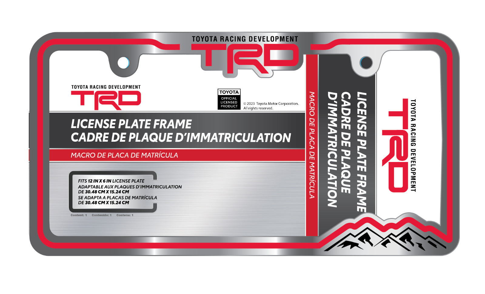 Toyota TRD Chrome Red Metal License Plate Frame