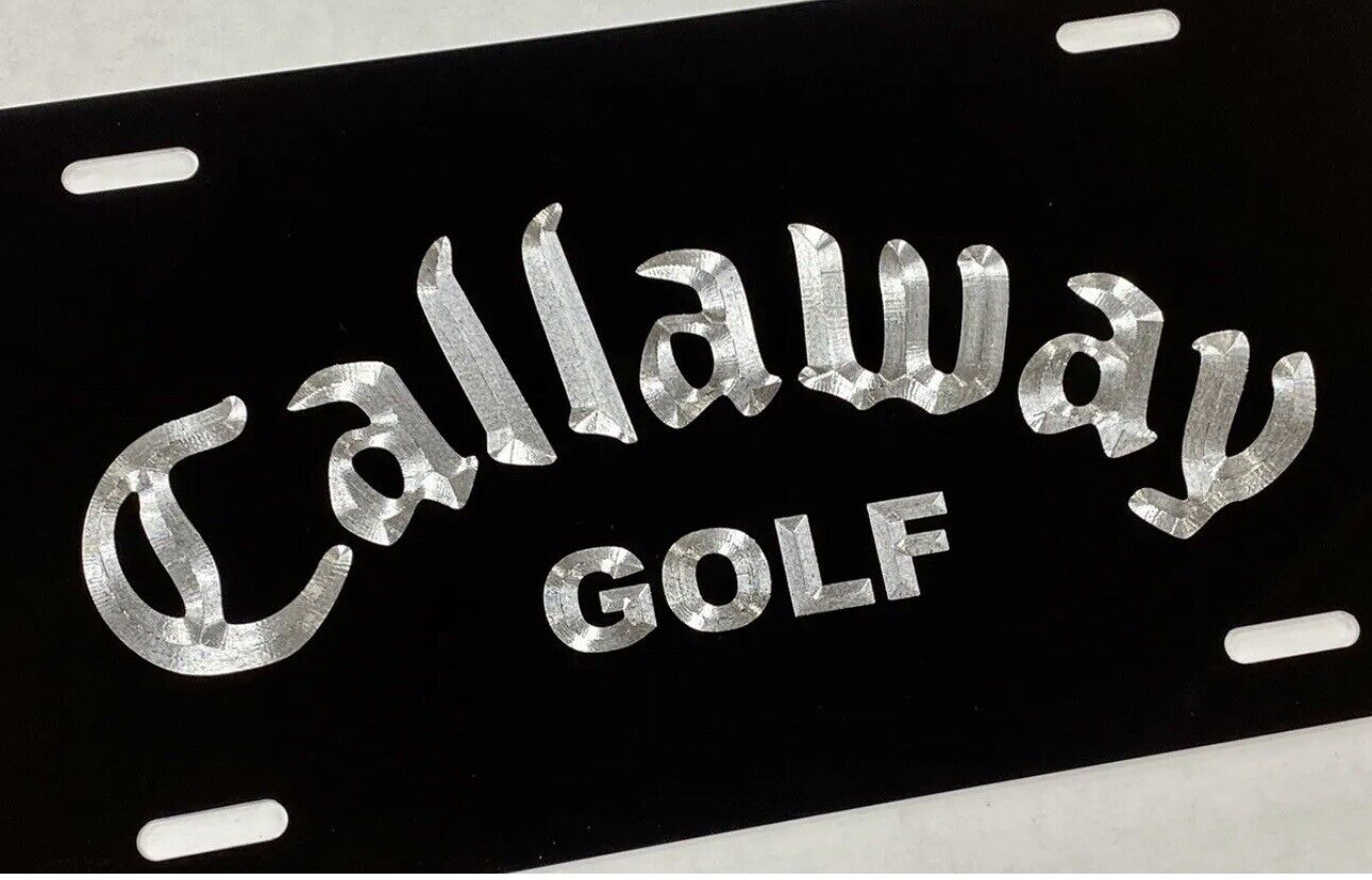 CALLAWAY GOLF Engraved Car Tag Diamond Etched Black Metal Vanity ...