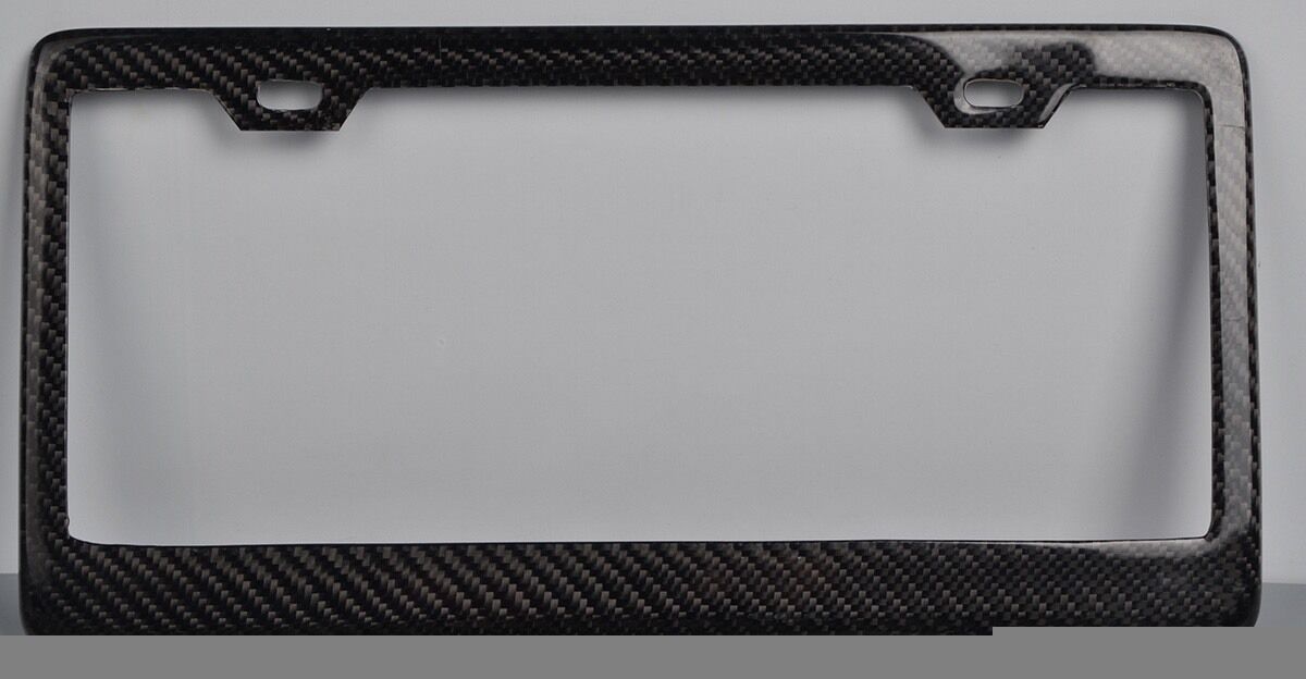 100% REAL 3K BLACK WEAVEN CARBON FIBER USA CAR VEHICLE LICENSE PLATE ...