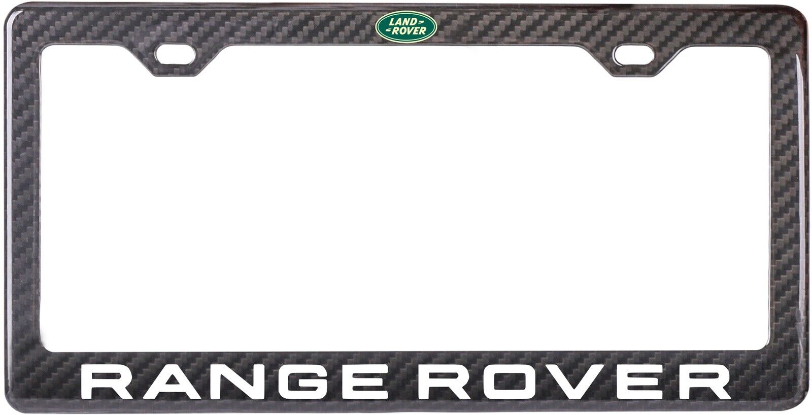 Range Rover White Text/Color Logo in 2x2 Gloss Real Carbon Fiber Plate ...