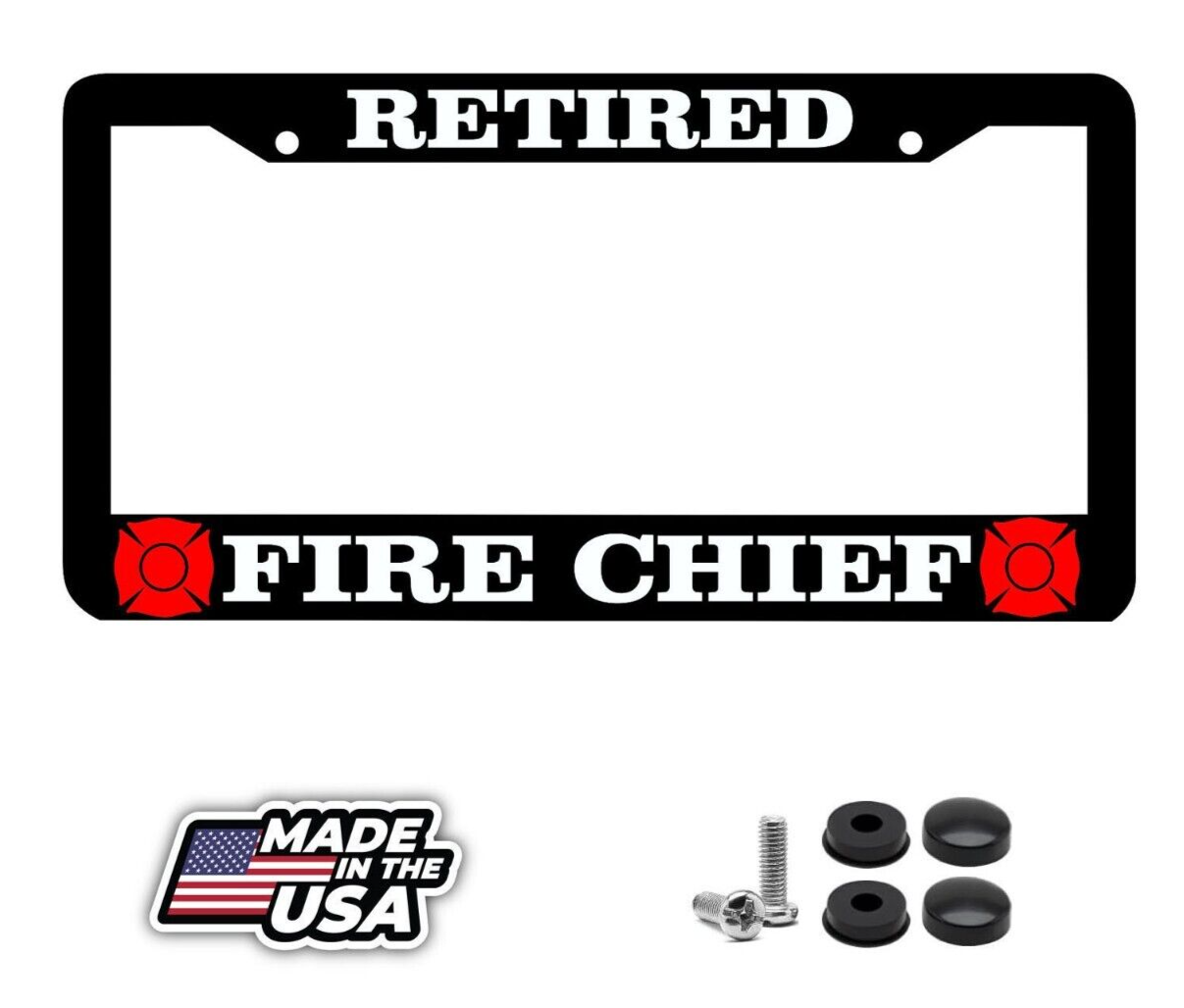 RETIRED FIRE CHIEF FIREFIGHTER FIRE MAN License Plate Frame