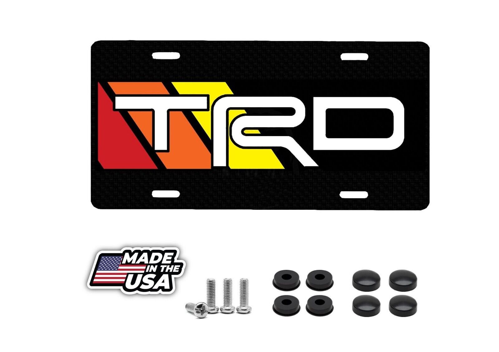 New Custom Retro Toyota TRD Inspired License Plate Tag Carbon Look ...