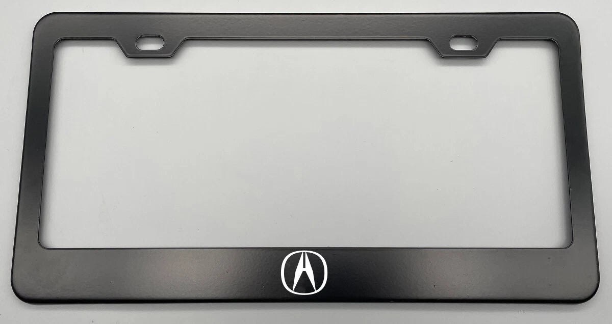 Laser Engraved Black License Plate Frame Stainless Steel fit Acura