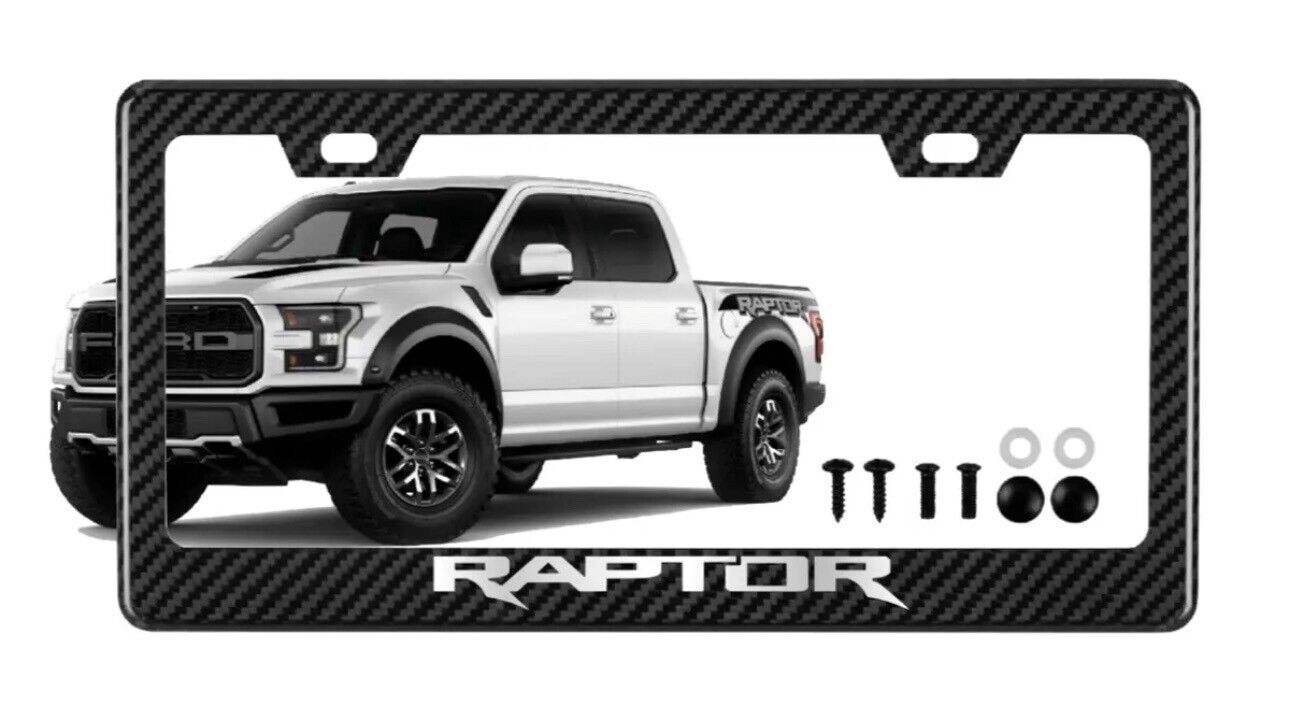 Raptor / SVT Reflective WHITE TRUE Carbon Fiber License Plate Frame W ...