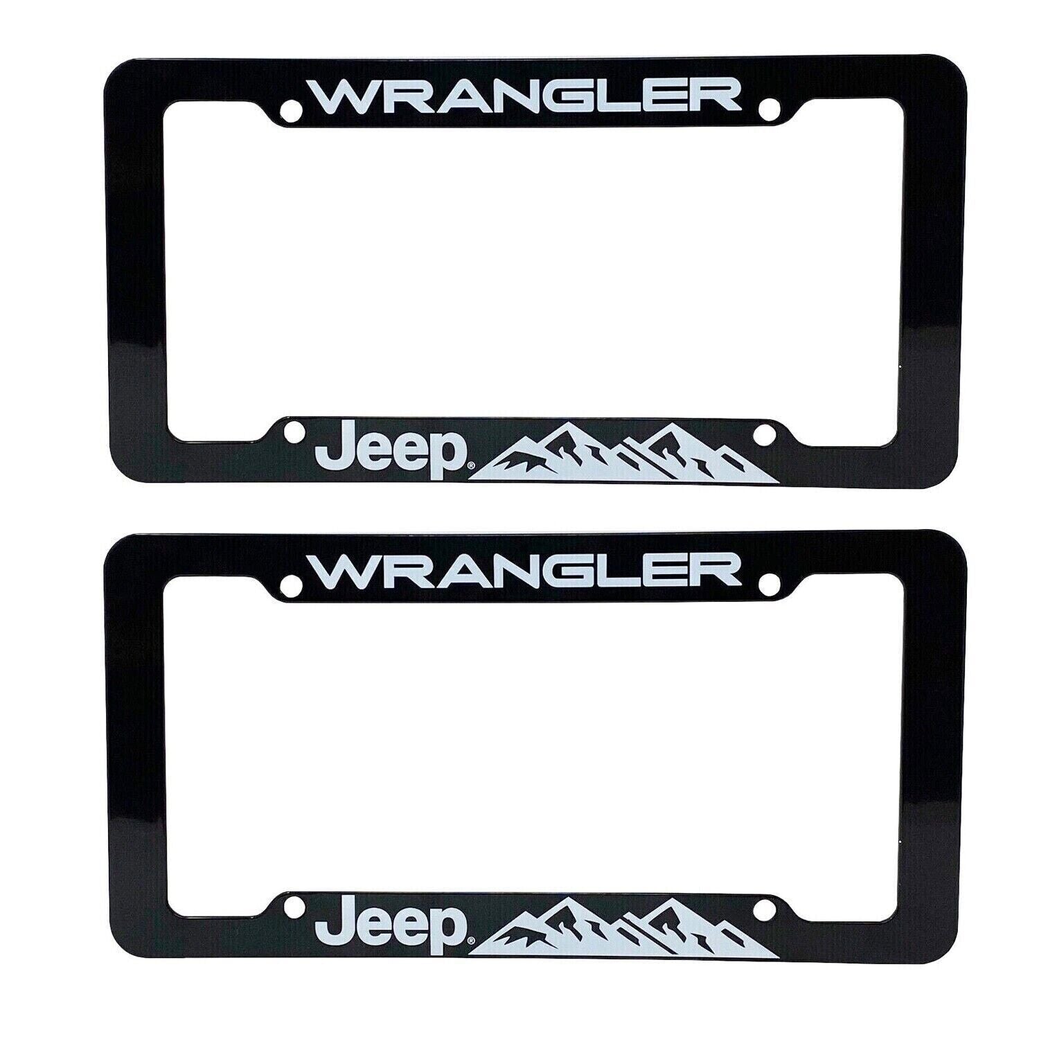 Jeep Wrangler License Plate Frame Plastic Universal Fit 12.5" x 6.5" - Pair
