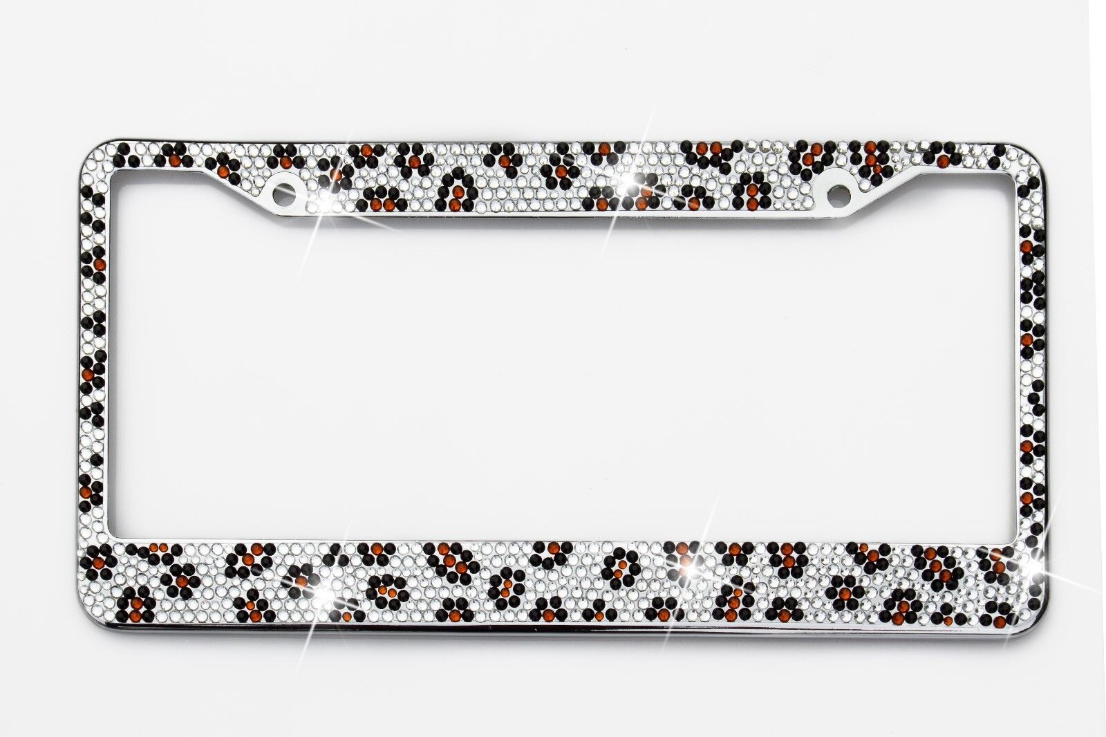 Bling Leopard Diamond License Plate Frame