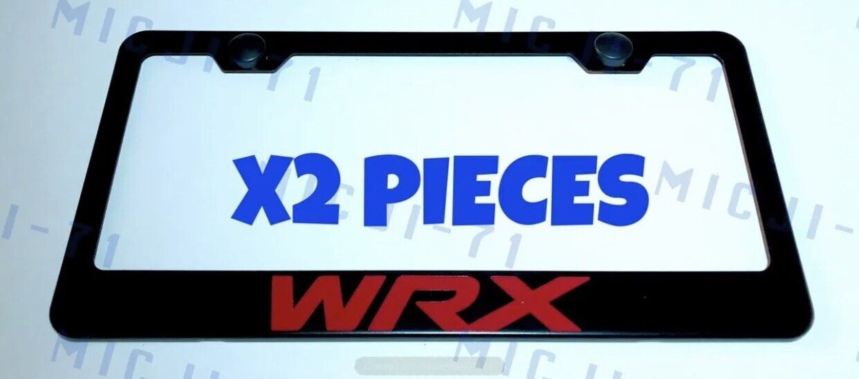 X2 WRX Stainless Steel Black License Plate Frame Rust Free W/ Caps