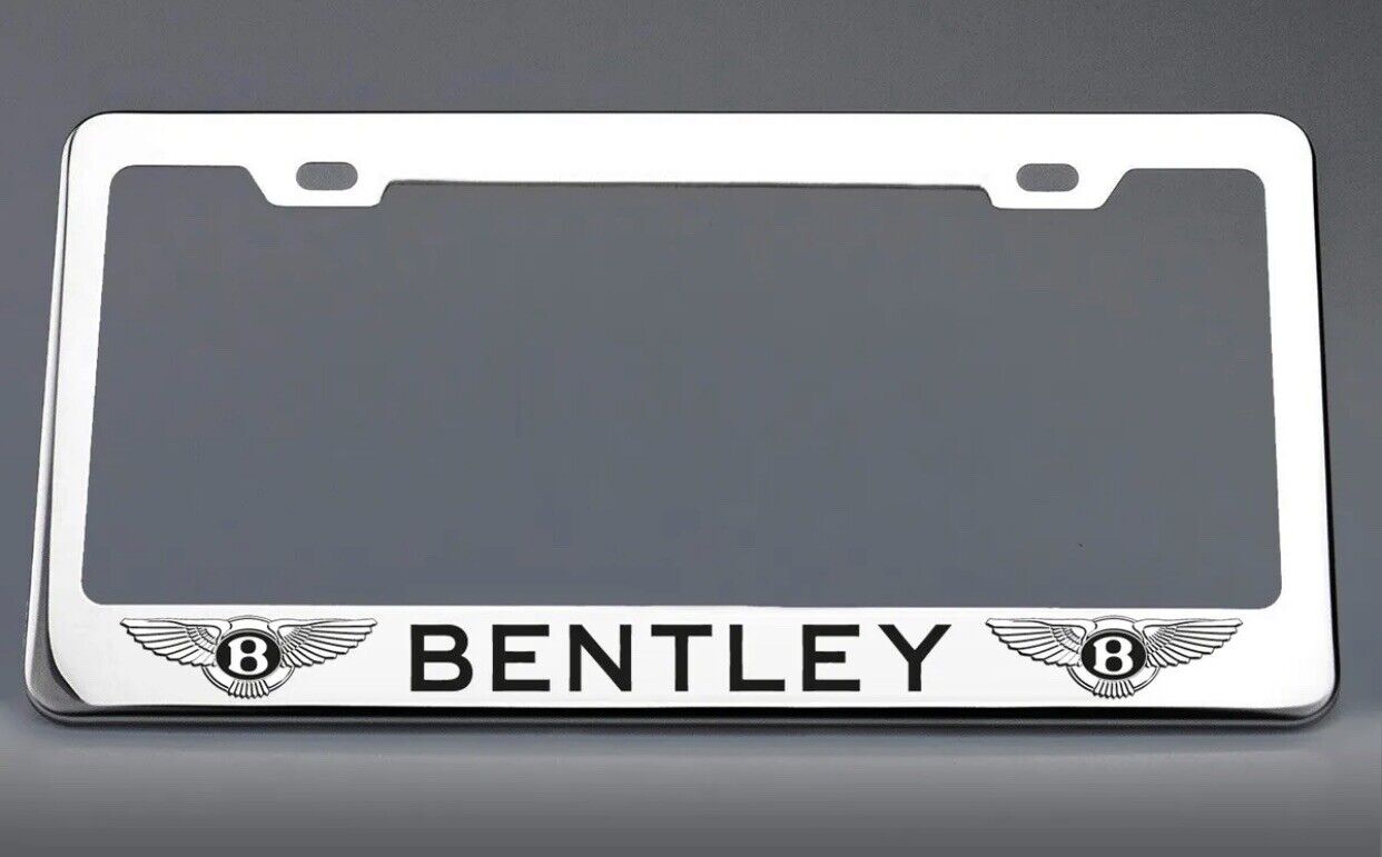 Bentley License Plate Frame Stainless Steel with Laser Engraved