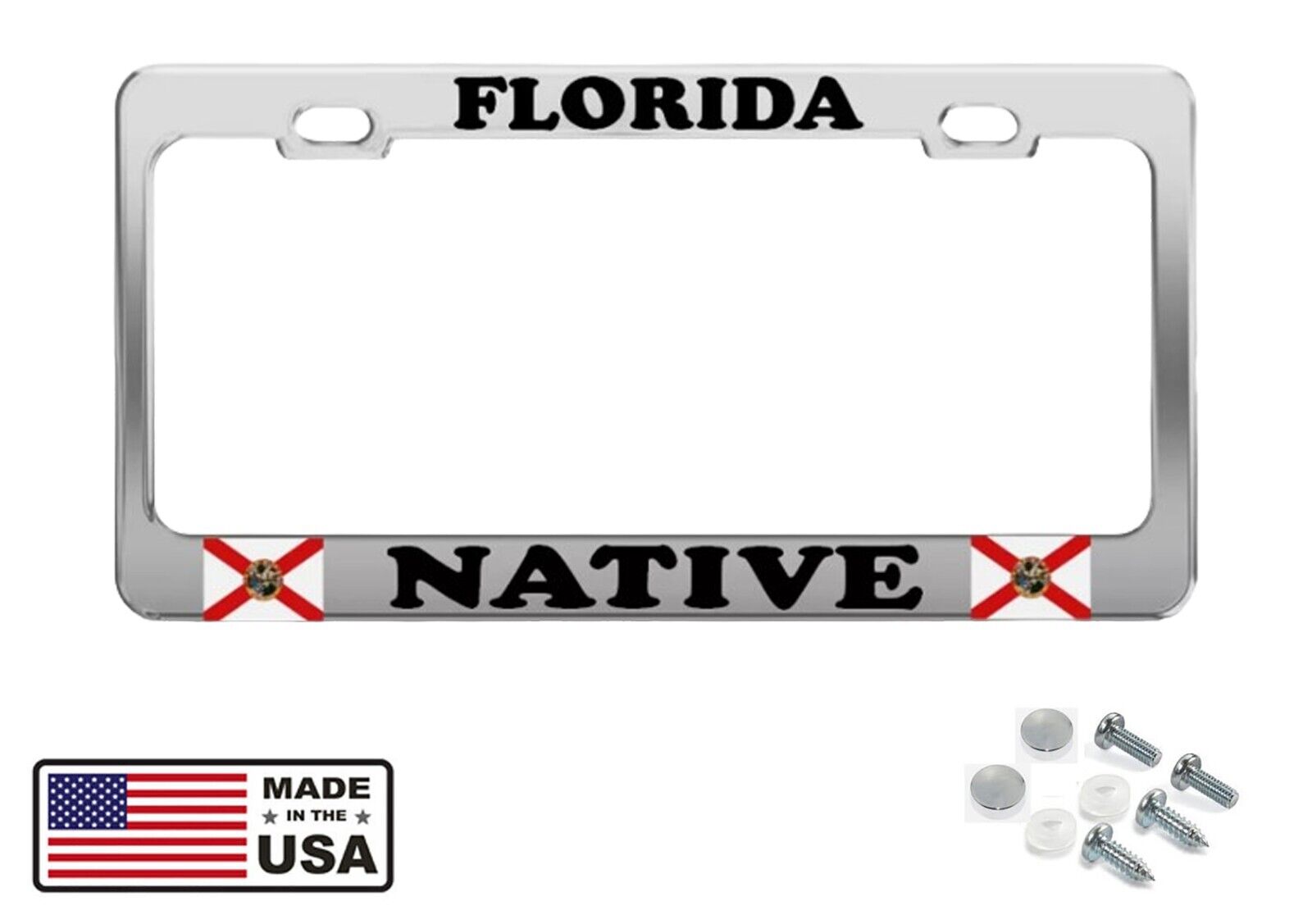 FLORIDA NATIVE Heavy Duty Metal License Plate Frame Border