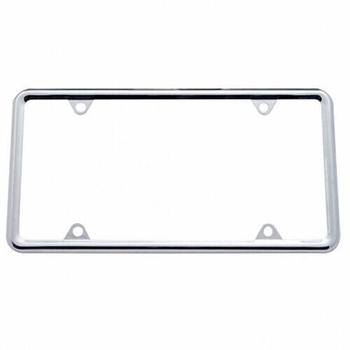 Plain License Plate Frame, Chrome Plated Metal