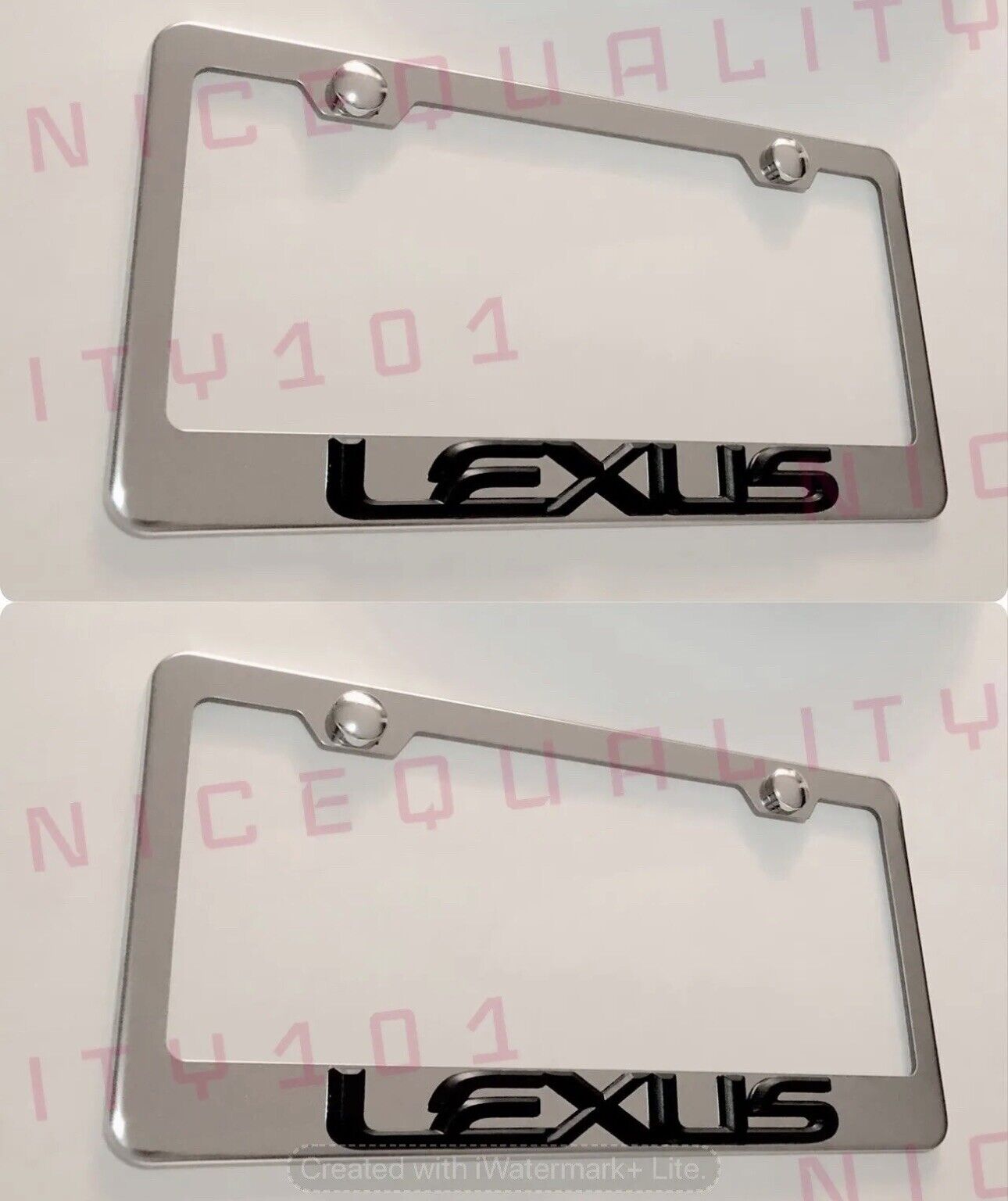 2X 3D Lexus Stainless Steel Chrome Finished License Plate Frame Holder