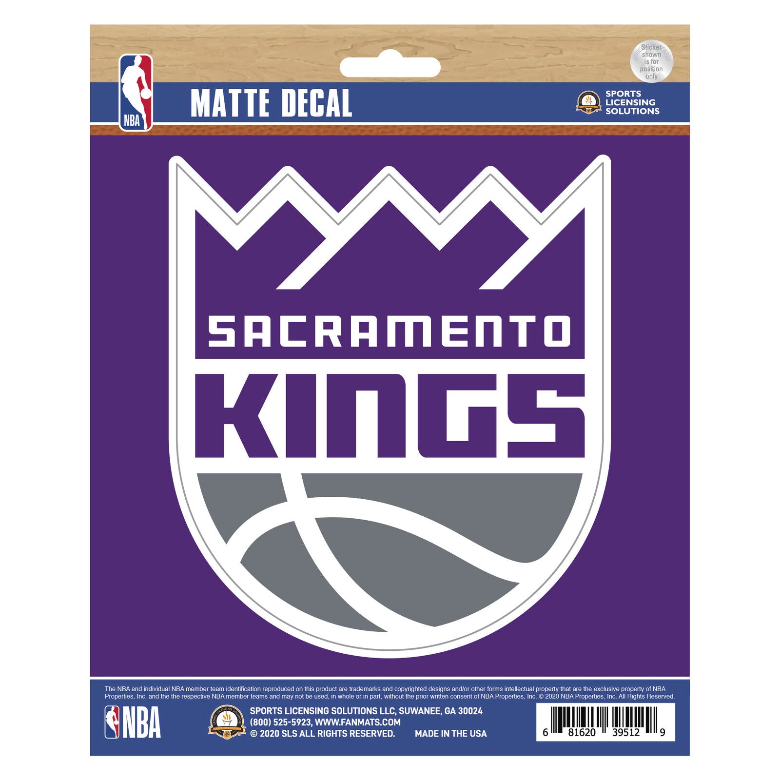 NBA Sacramento Kings Decal Matte 5"X6.25" Auto Boat Cooler Luggage ...