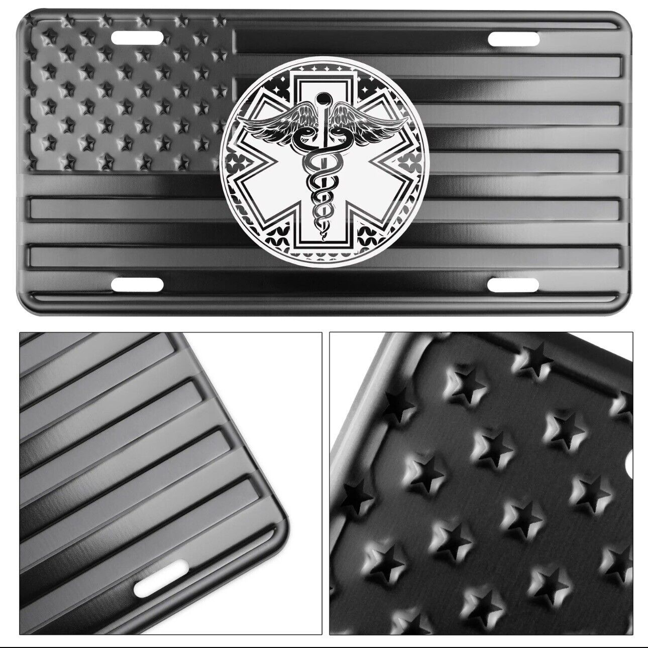 first responder edition ems embossed american flag license plate Laser ...