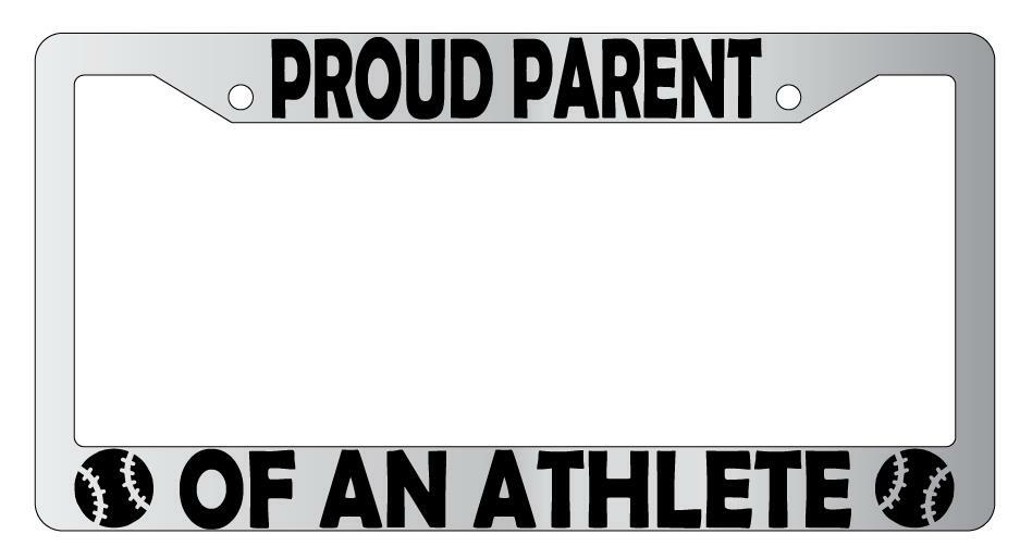 Proud Parent Of An Athlete (Baseball) Chrome Plastic License Plate ...