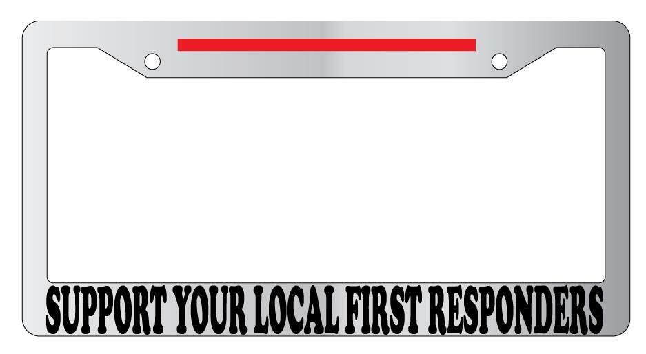 Support Your Local First Responders w/STRIPE Chrome License Frame Mod ...