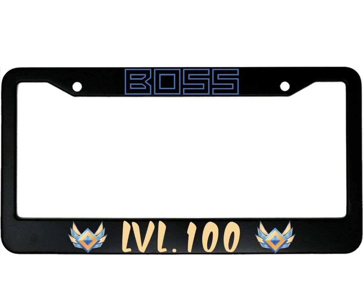 Boss Level 100 Gaming Aluminum Car License Plate Frame