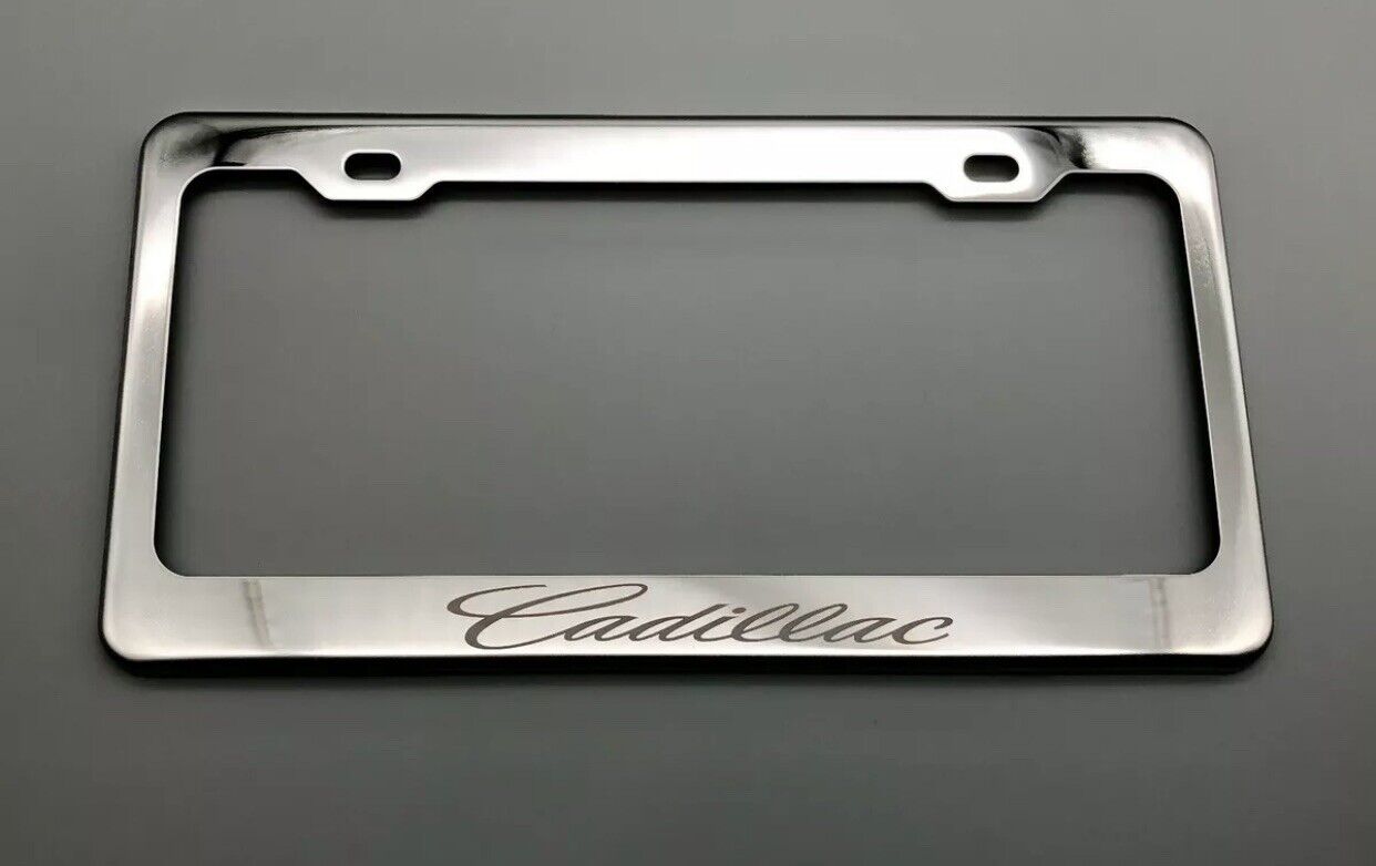Cadillac LICENSE PLATE FRAME Stainless Steel with Laser Engraved ...