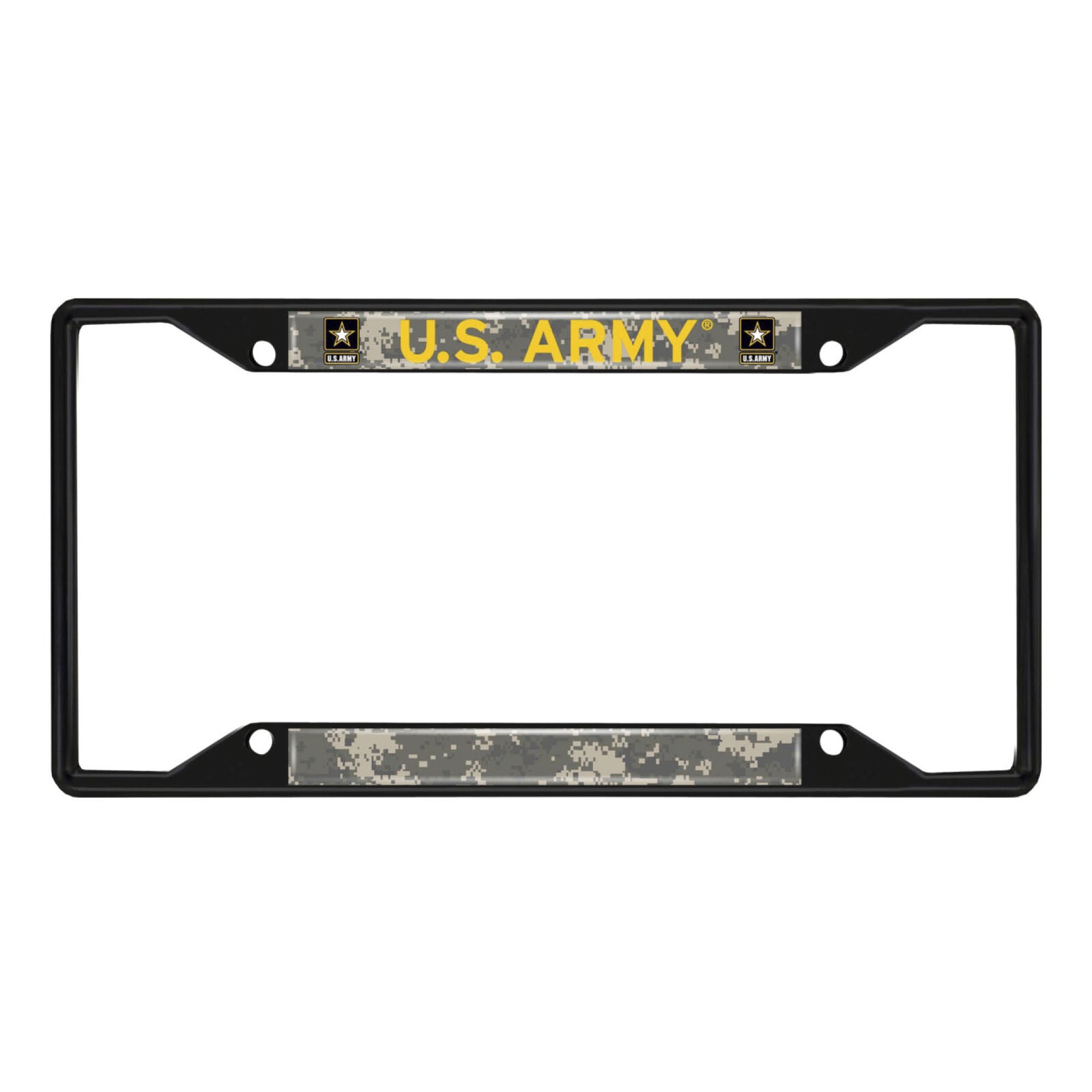 Military US Army Black Metal License Plate Frame