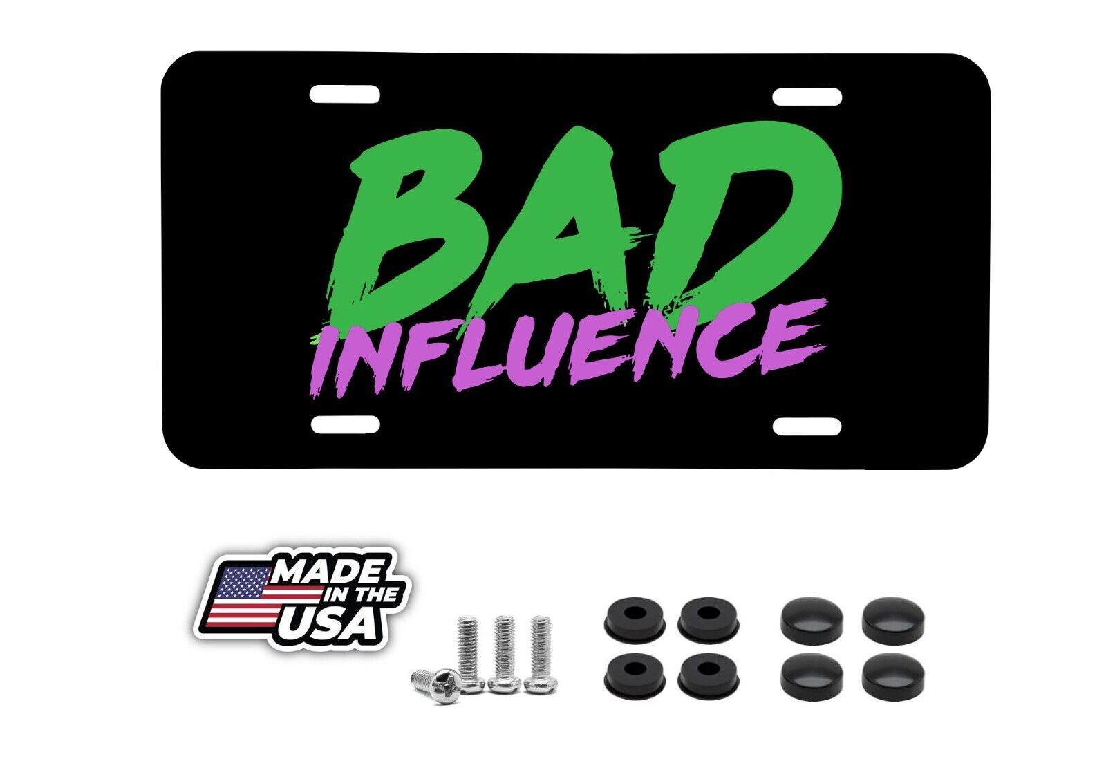 Bad Influence Hot Rod Vintage Racing Drifting License Plate Cover ...