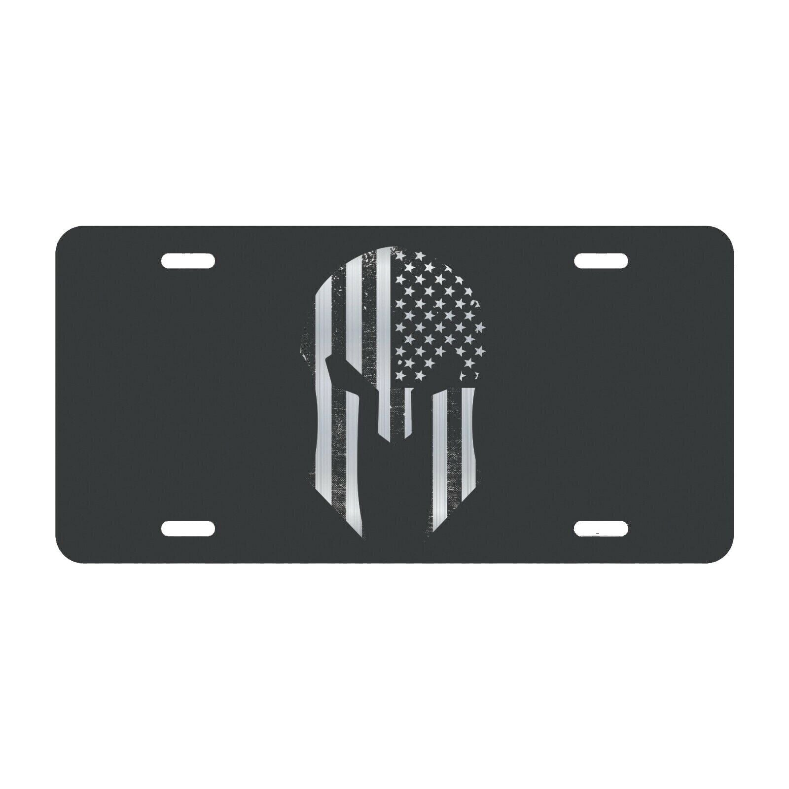 Spartan Helmet American Flag License Plate ; Cool Etched Aluminum ...