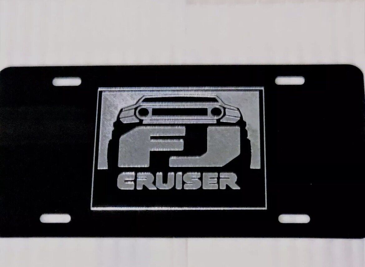 Toyota FJ Cruiser 2 Car Tag Diamond Etched on Black Aluminum License ...