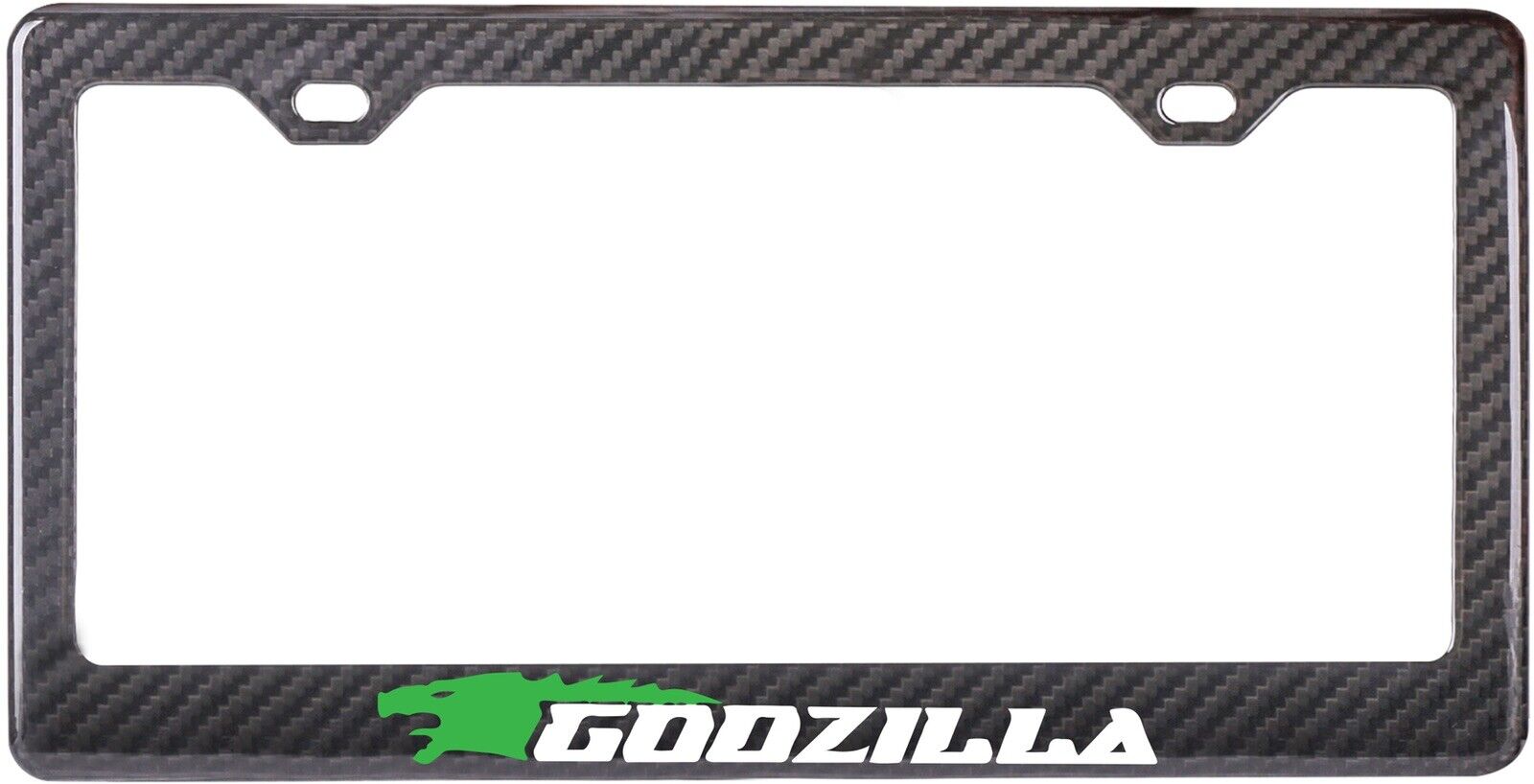 (Reflective) Green Godzilla GTR 100% Carbon Fiber License Plate Frame ...