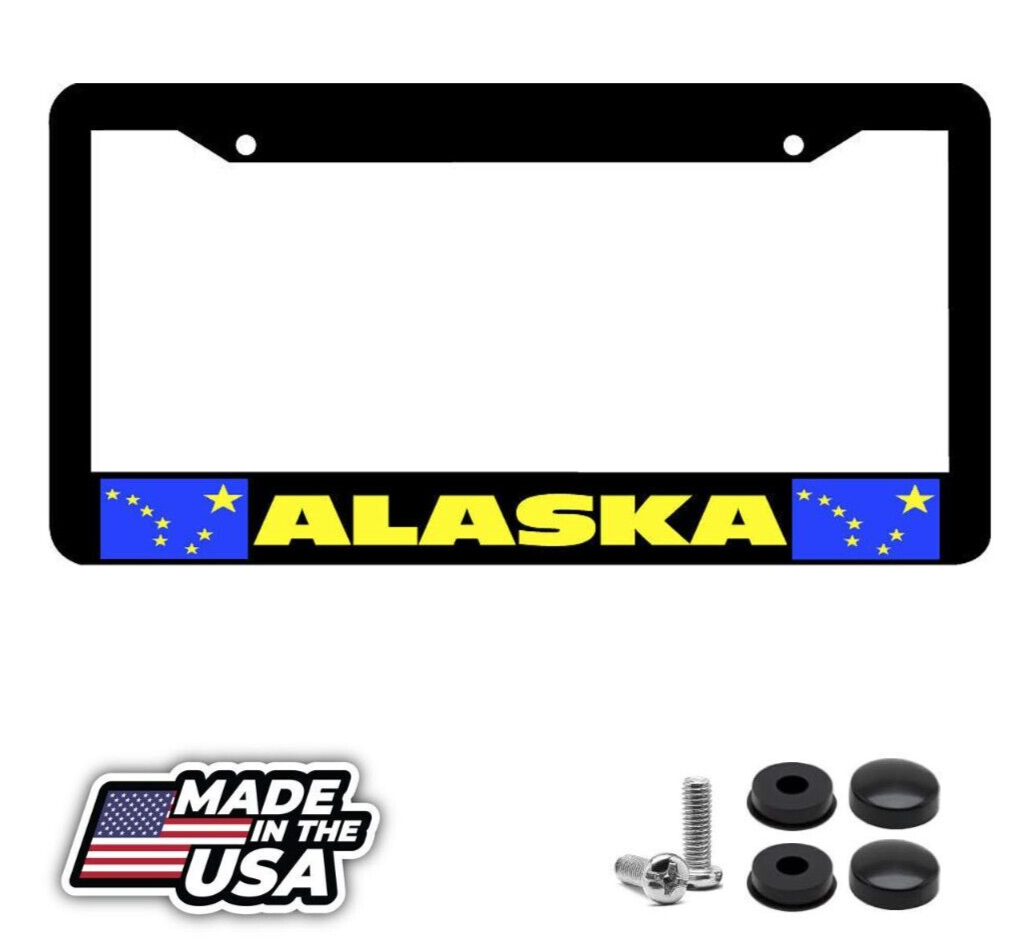 BLACK ALASKA state flag License Plate Frame