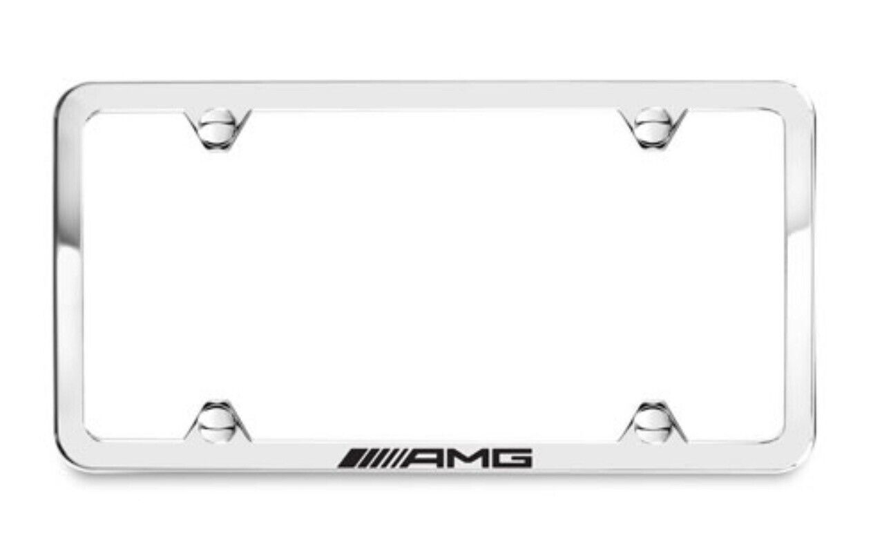 AMG Laser Etched Polished 304 Stainless Steel Slimline License Plate ...