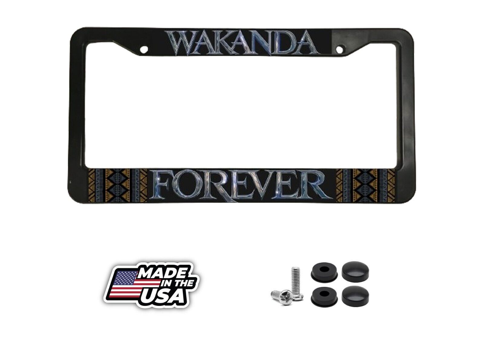 WAKANDA FOREVER BLACK PANTHER Avengers T'Challa Black License Plate ...