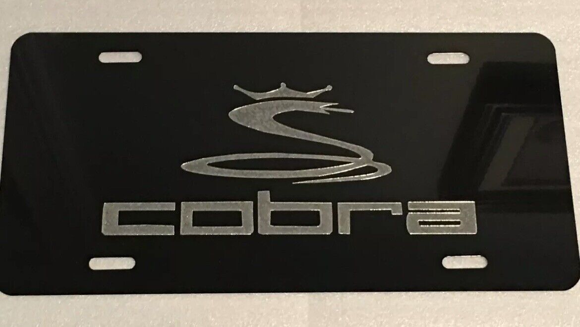 COBRA GOLF Car Tag Diamond Etched on Black Aluminum License Plate ...