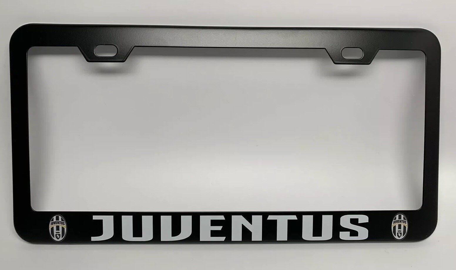 "JUVENTUS" Stainless Steel logo Black License Plate Frame