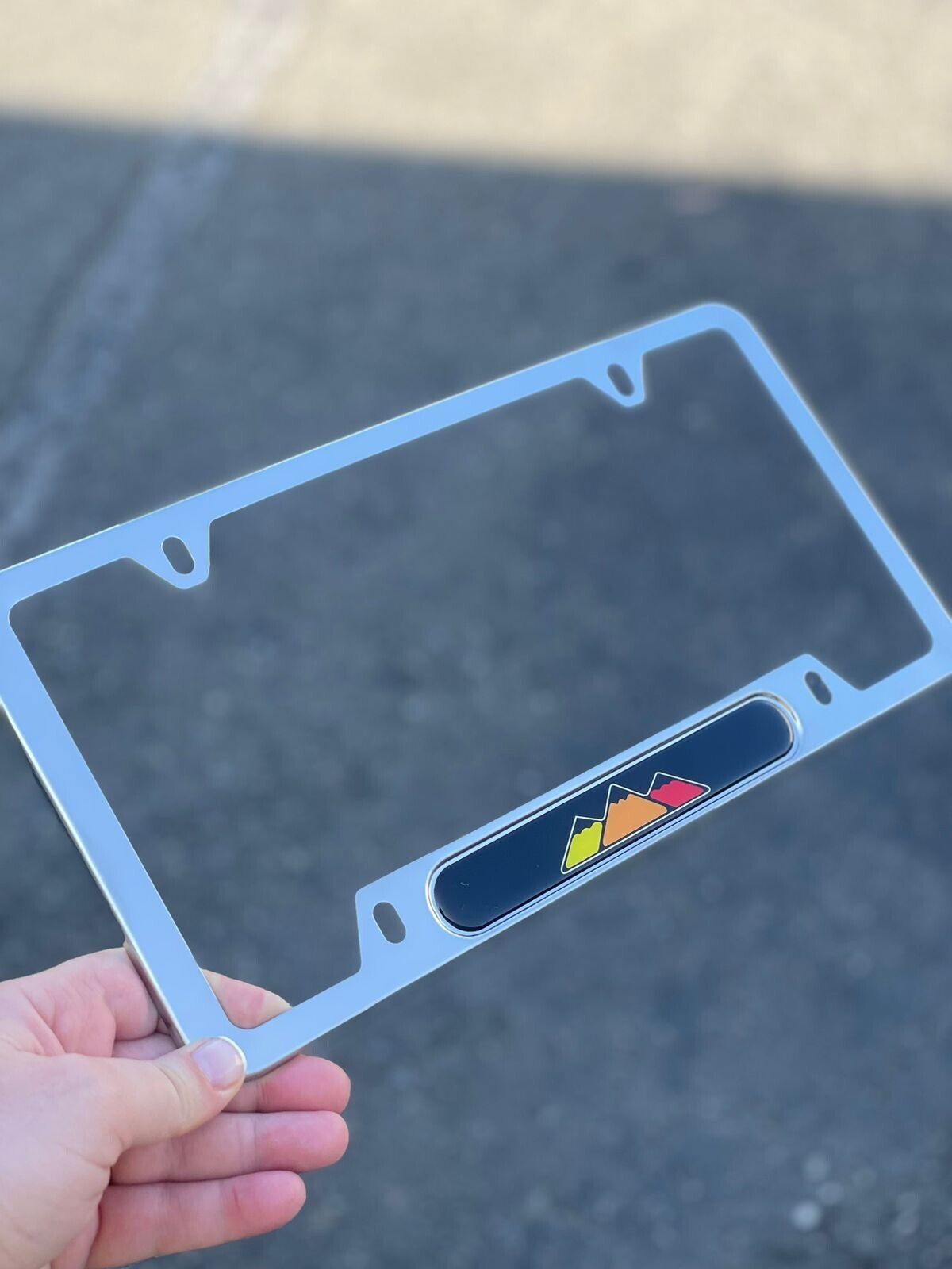 Toyota retro Mountain TRD tri color Chrome Stainless license plate ...