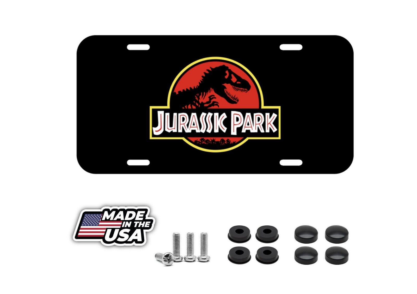 Jurassic Park Dinosaurs Dino T-rex License Plate Front Auto Tag Plate ...