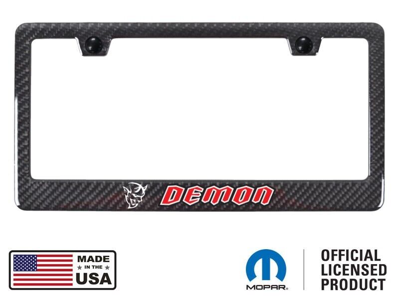 DODGE DEMON Carbon Fiber ABS Back License Plate Frame Holder