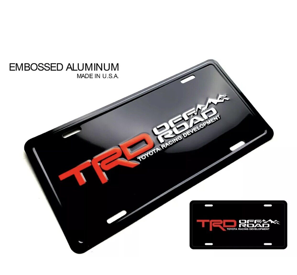 TRD OFF ROAD Embossed Aluminum License Plate Toyota Racing Development ...