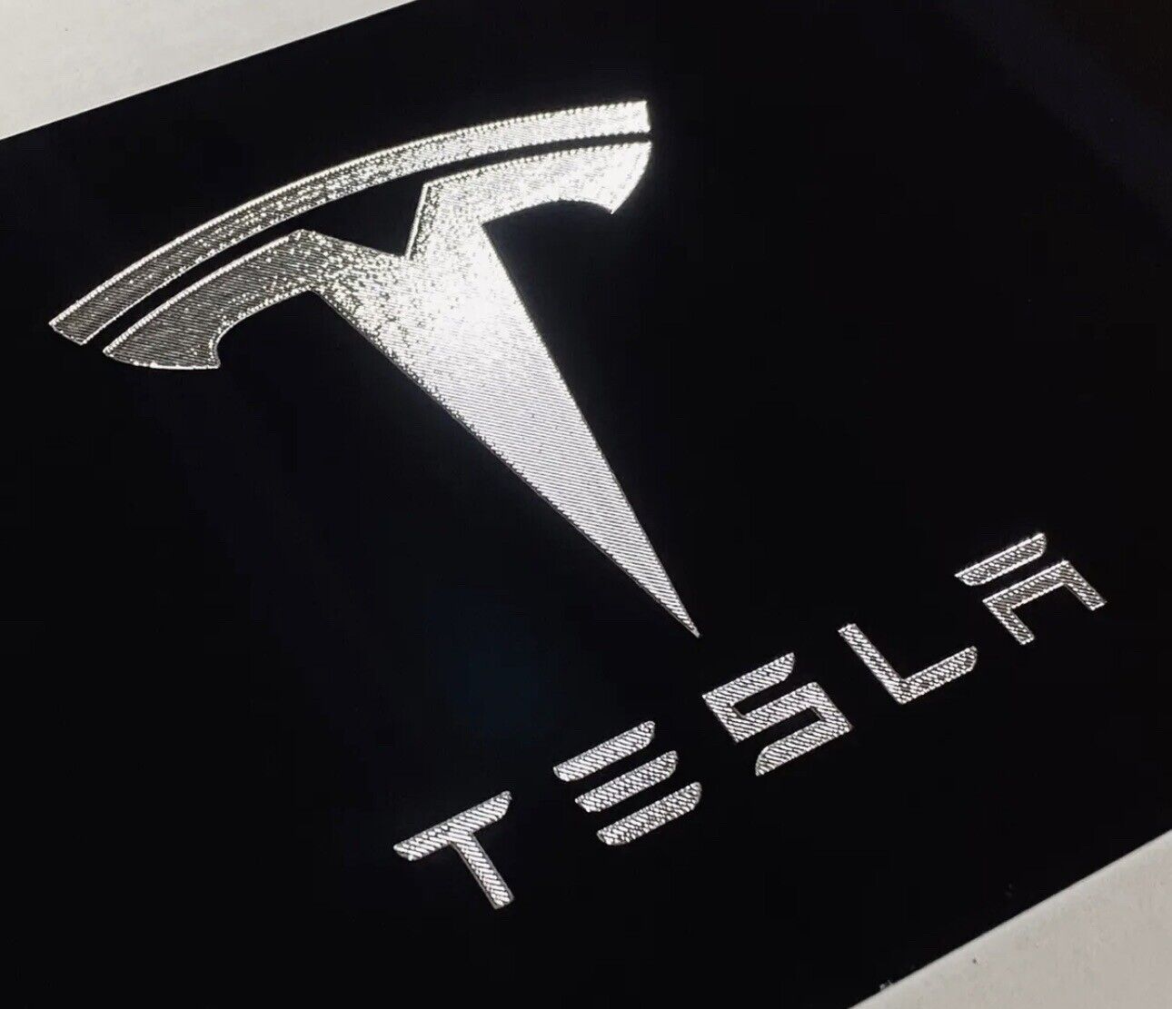 True Engraved Tesla Car Tag Diamond Etched Front Vanity Black License ...