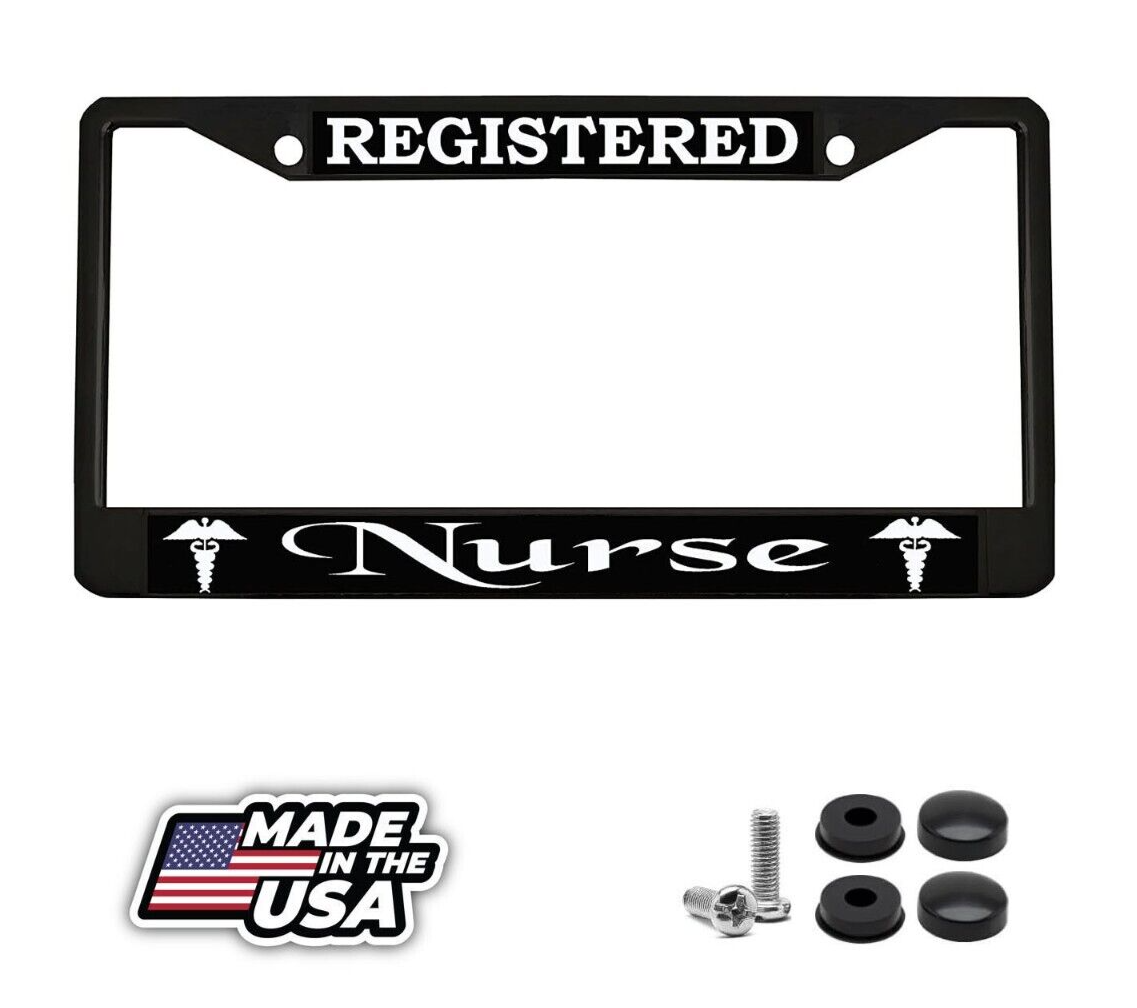 Registered Nurse Black License Plate Frame