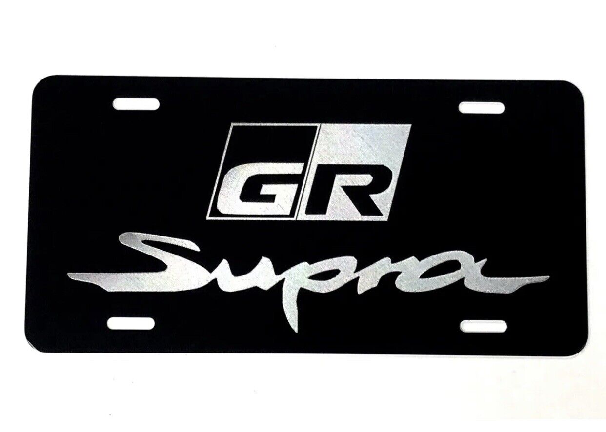 ENGRAVED Toyota 2020 GR Supra Car Tag Diamond Etched Black Vanity ...
