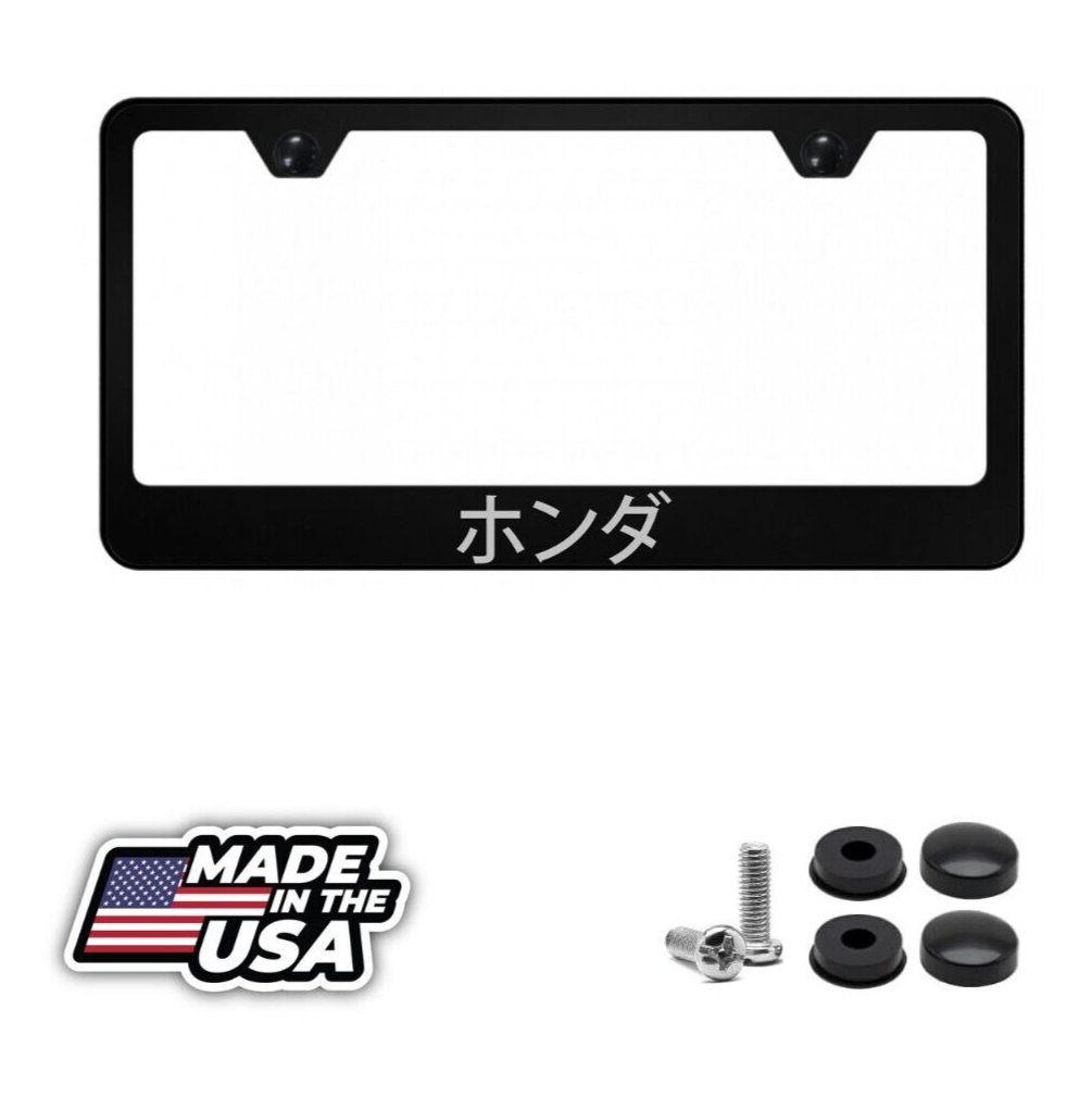 Honda in Japanese Premium JDM Laser Engraved Black Metal License Plate ...
