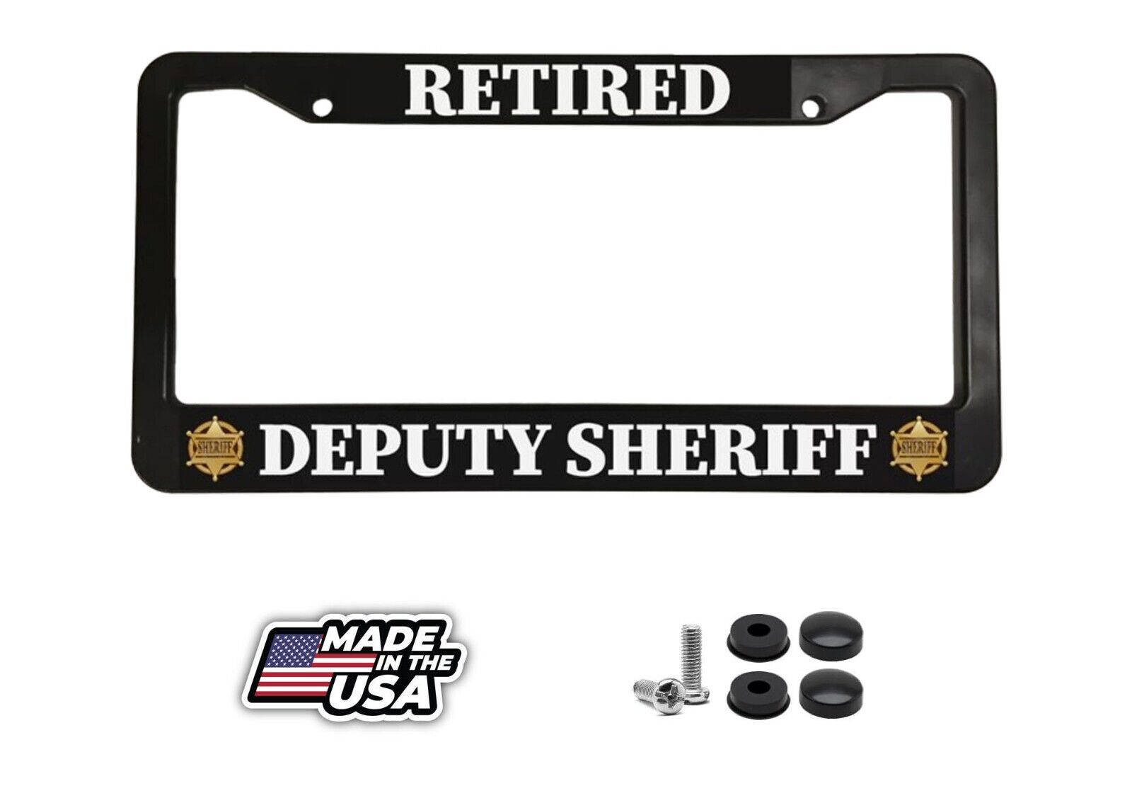 RETIRED DEPUTY SHERIFF POLICE LAW ENFORCEMENT COP Black License Plate ...