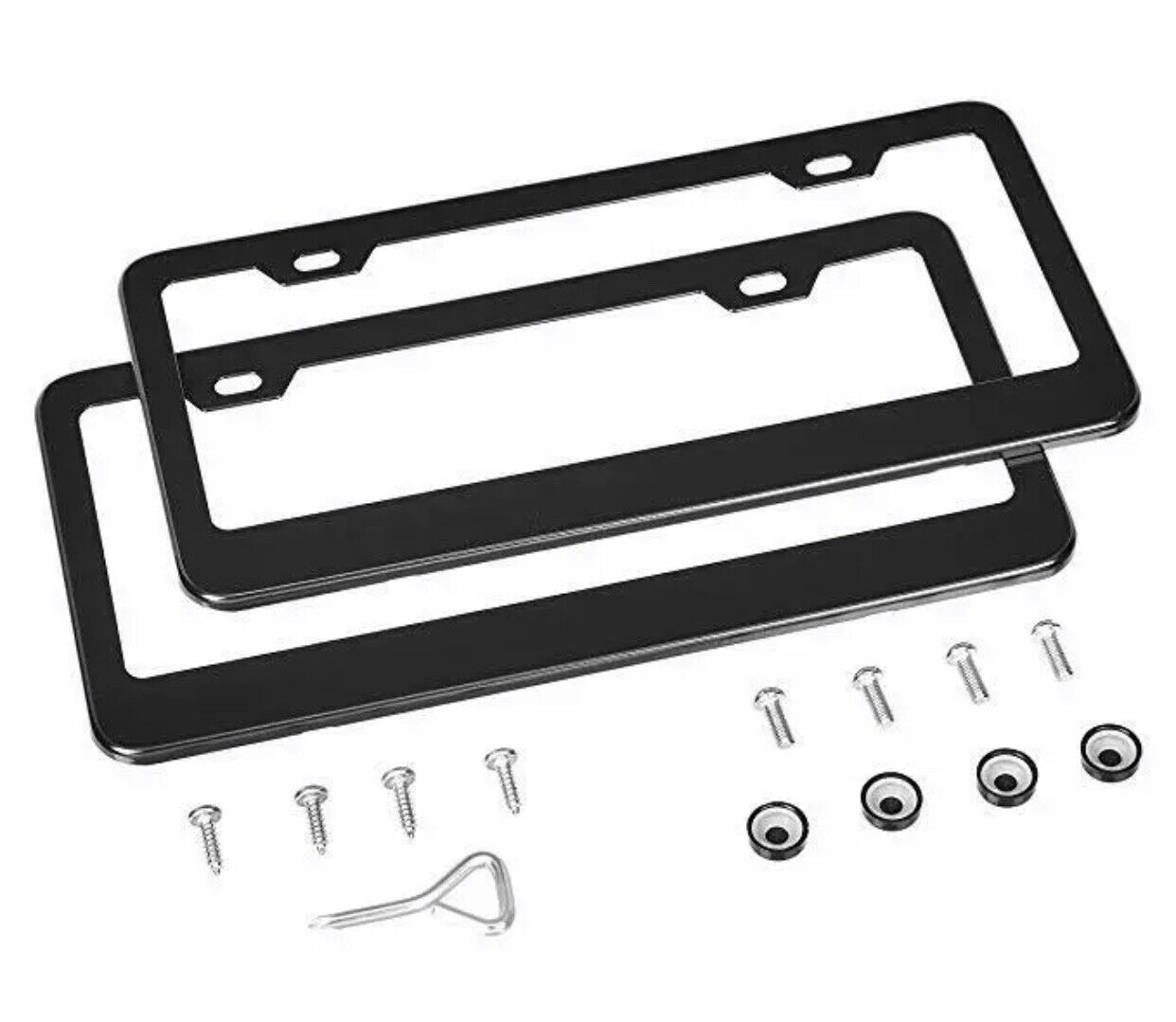 2 Slim Plain Metal License Plate Frame Car Truck Auto Cover Holder ...