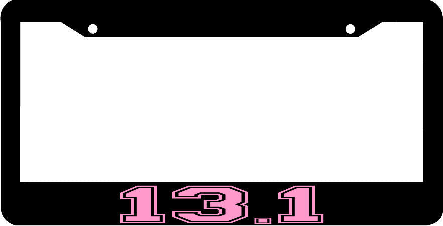 13.1 pink marathon runner License Plate Frame