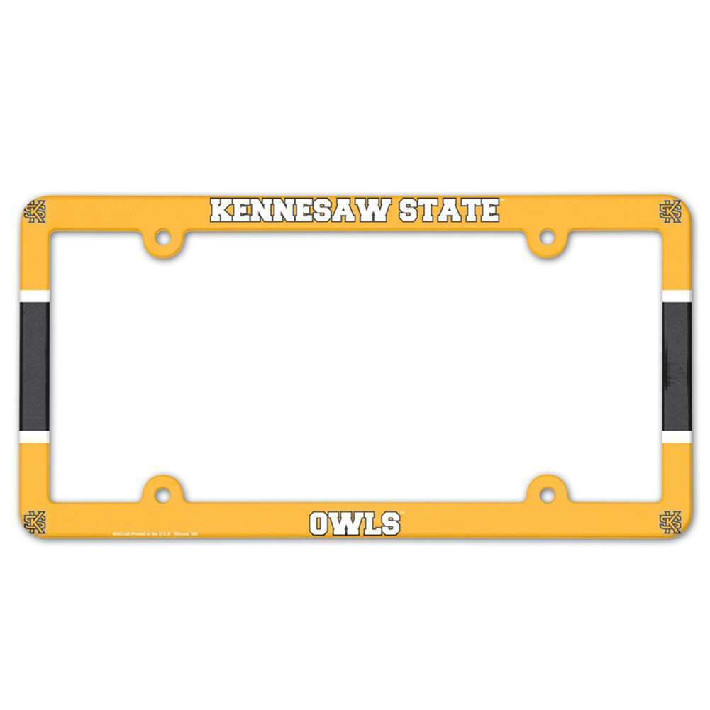 NCAA Kennesaw State Owls Plastic License Plate Frame