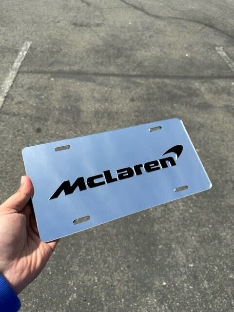 McLaren Chrome Mirror Acrylic License Plate Including Mounting Hardware ...