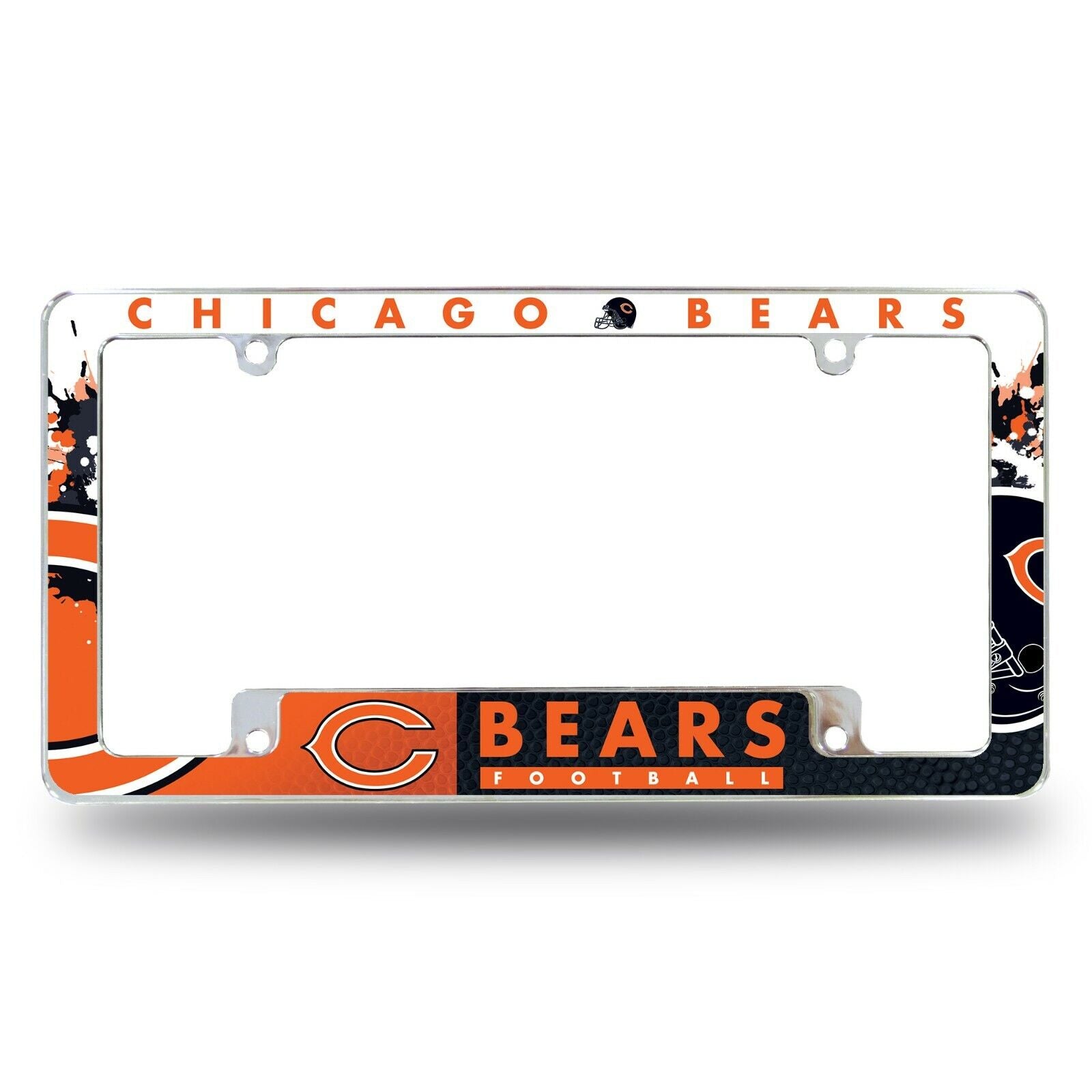 NFL Chicago Bears Chrome ALL over Premium License Plate Frame Cover ...